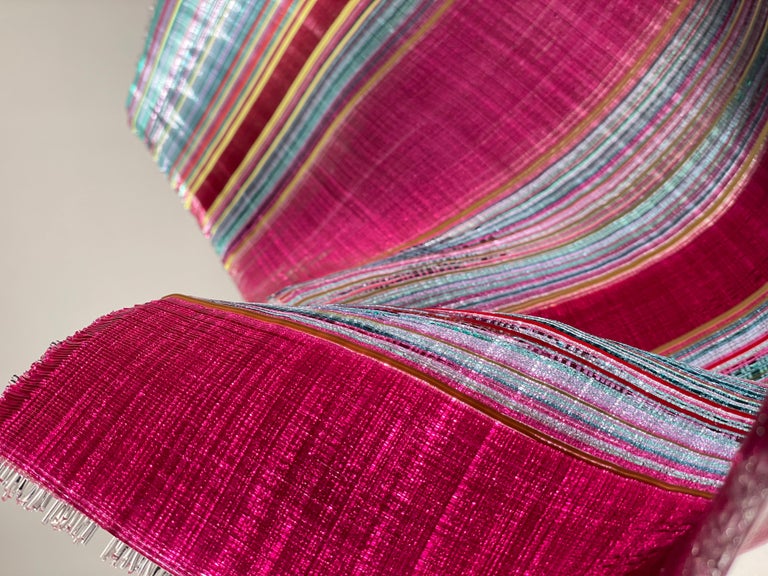 Carole Perry Studio Art Glass Woven Modern Tapestry Sculpture For Sale ...