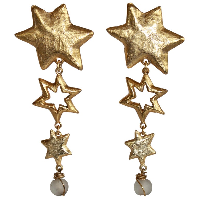 Carole Saint Germes Gold Star Statement Clips at 1stDibs