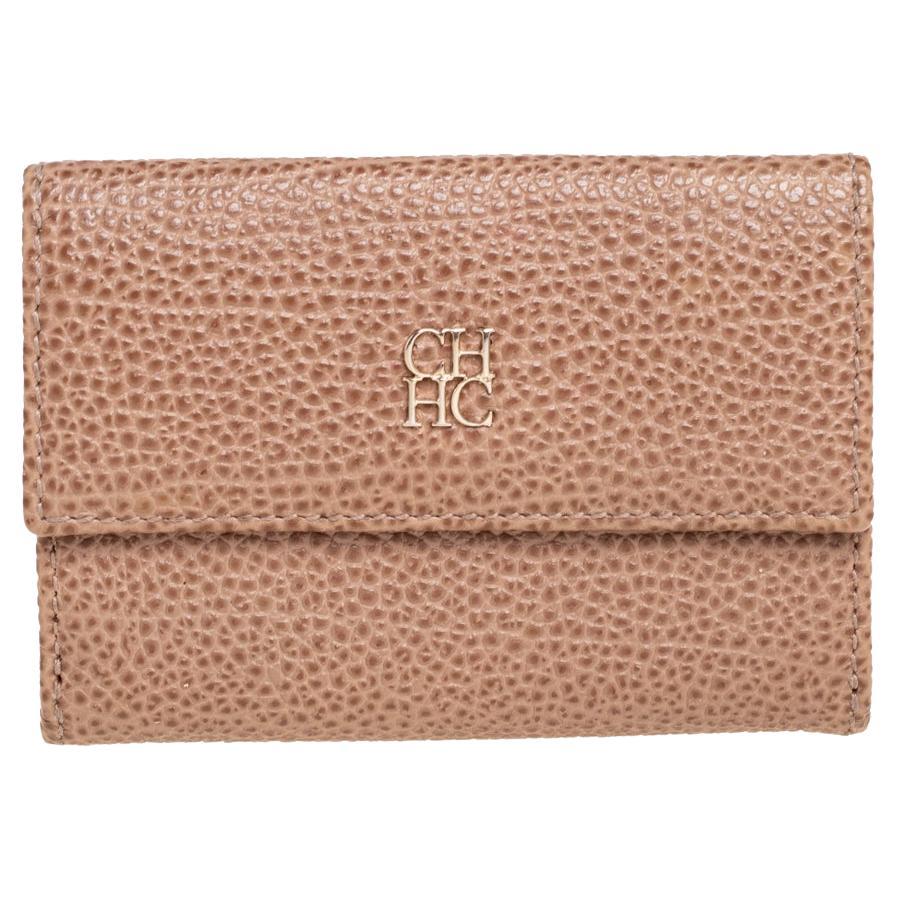Carolina Herrera Tri Color Signature Canvas, Suede and Leather Trifold ...