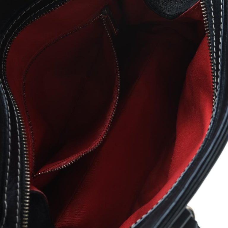 Carolina Herrera Black Leather CHCH Logo Tote at 1stDibs