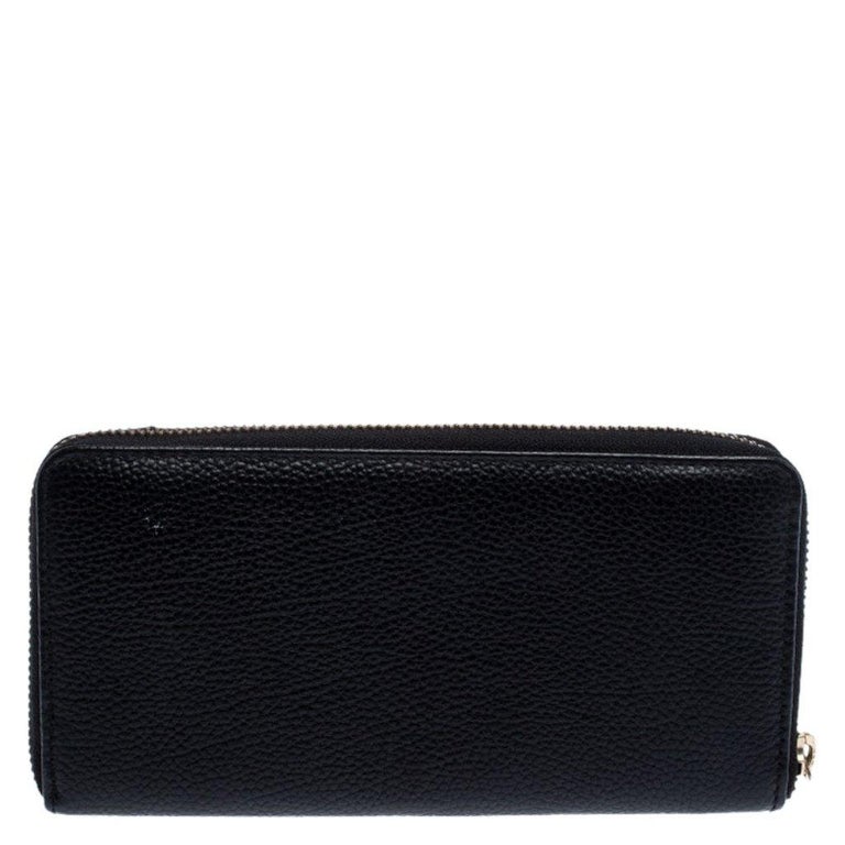 Carolina Herrera Black Leather Zip Around Wallet For Sale at 1stDibs ...