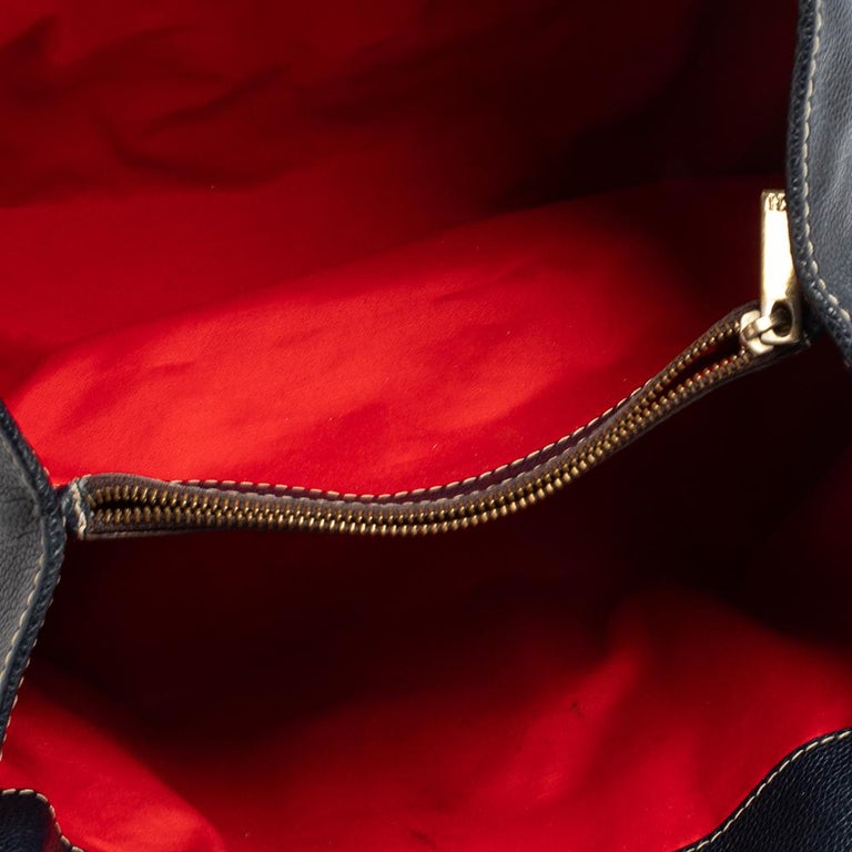 Carolina Herrera Blue Leather Andy Tote at 1stDibs