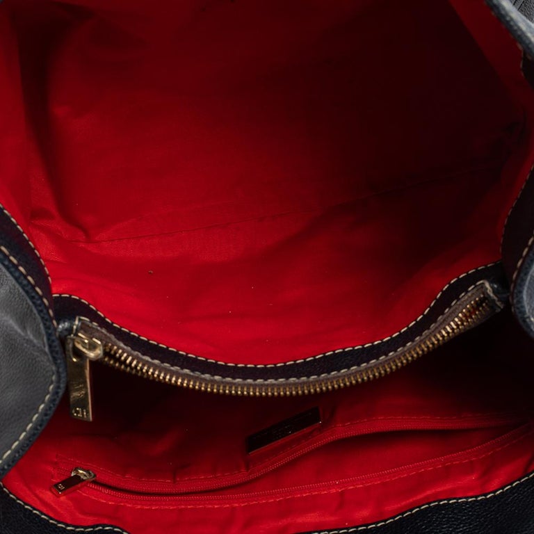 Carolina Herrera Blue Leather Andy Tote at 1stDibs