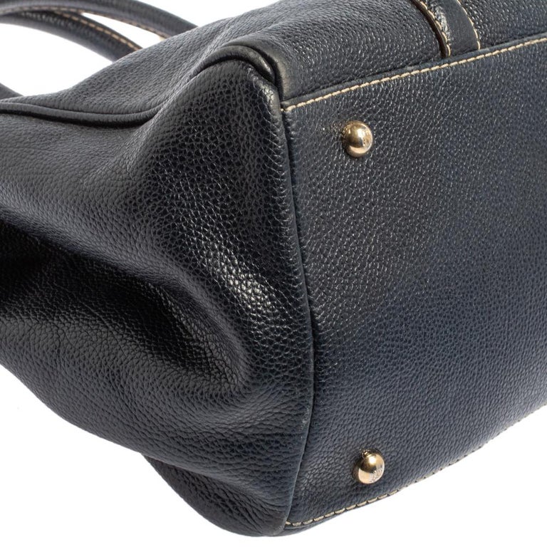 Carolina Herrera Blue Leather Andy Tote at 1stDibs