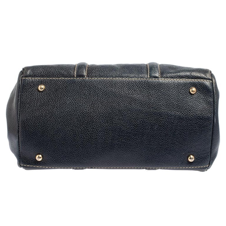 Carolina Herrera Blue Leather Andy Tote at 1stDibs