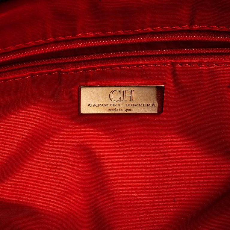 Carolina Herrera Blue Leather Andy Tote at 1stDibs