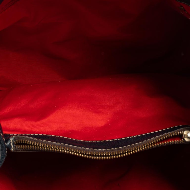 Carolina Herrera Blue Leather Andy Tote at 1stDibs