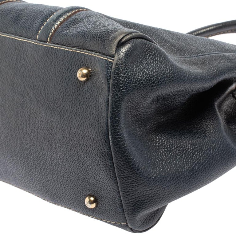 Carolina Herrera Blue Leather Andy Tote at 1stDibs