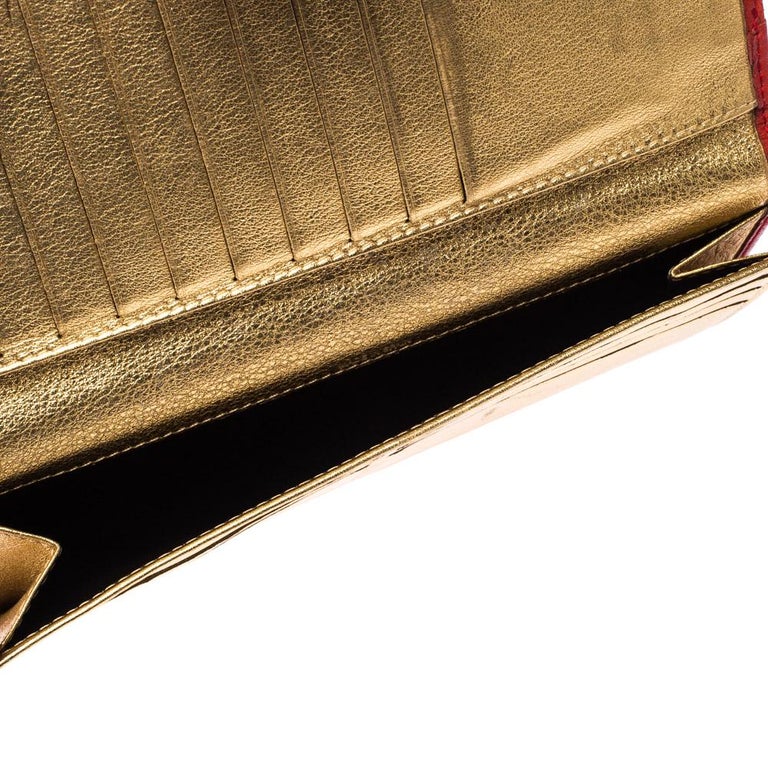 Carolina Herrera Orange Monogram Leather Flap Wallet at 1stDibs ...
