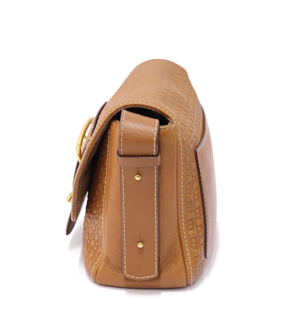 Carolina Herrera Tan Charnela Insignia Medium Crossbody Bag at 1stDibs