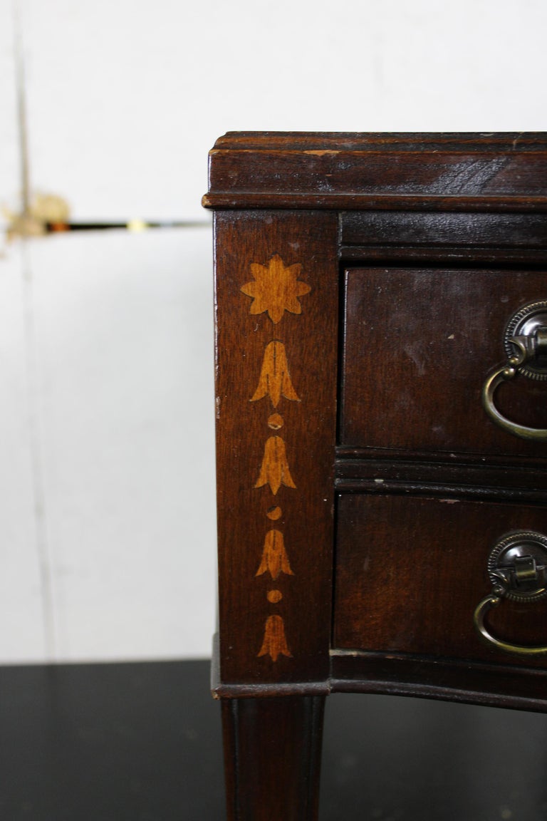 Carolina Panel Co Hepplewhite Style Mahogany Leather Top End Table ...