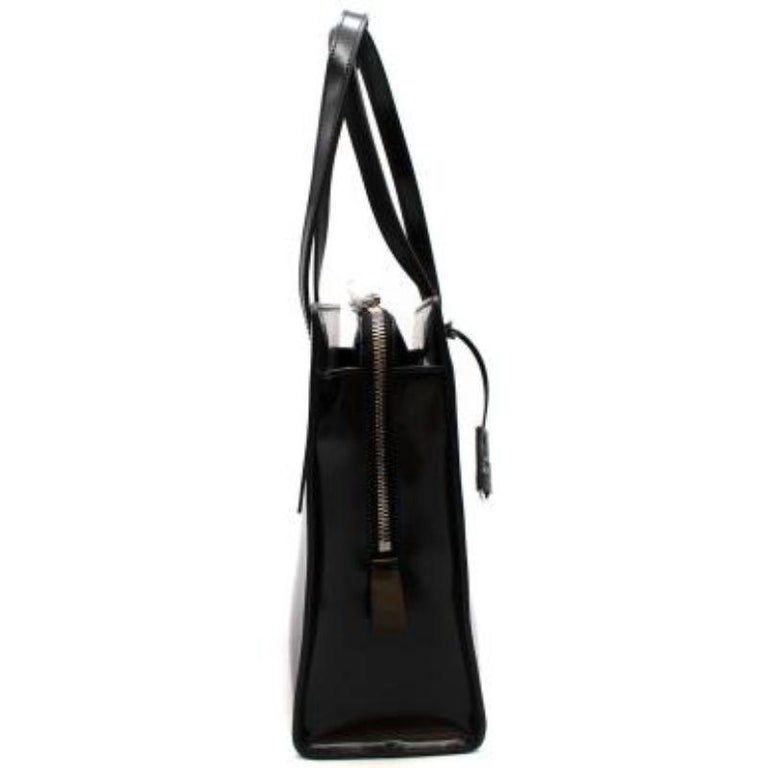 Caroline Black Leather Tote Bag For Sale at 1stDibs