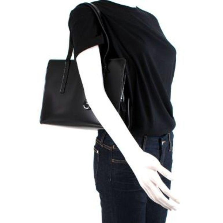Caroline Black Leather Tote Bag For Sale at 1stDibs