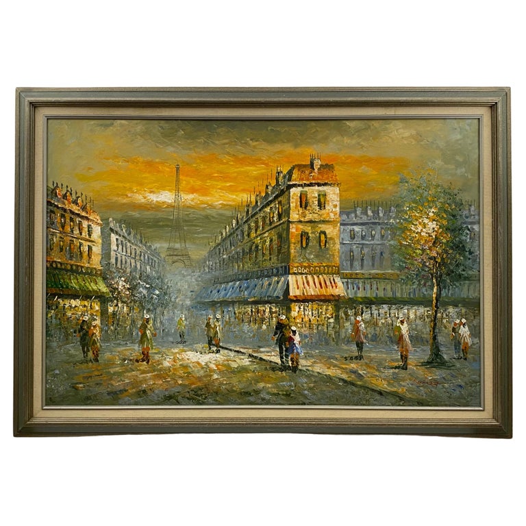 Caroline Burnett Oil Painting Paris France Eiffel Tower For Sale at 1stDibs
