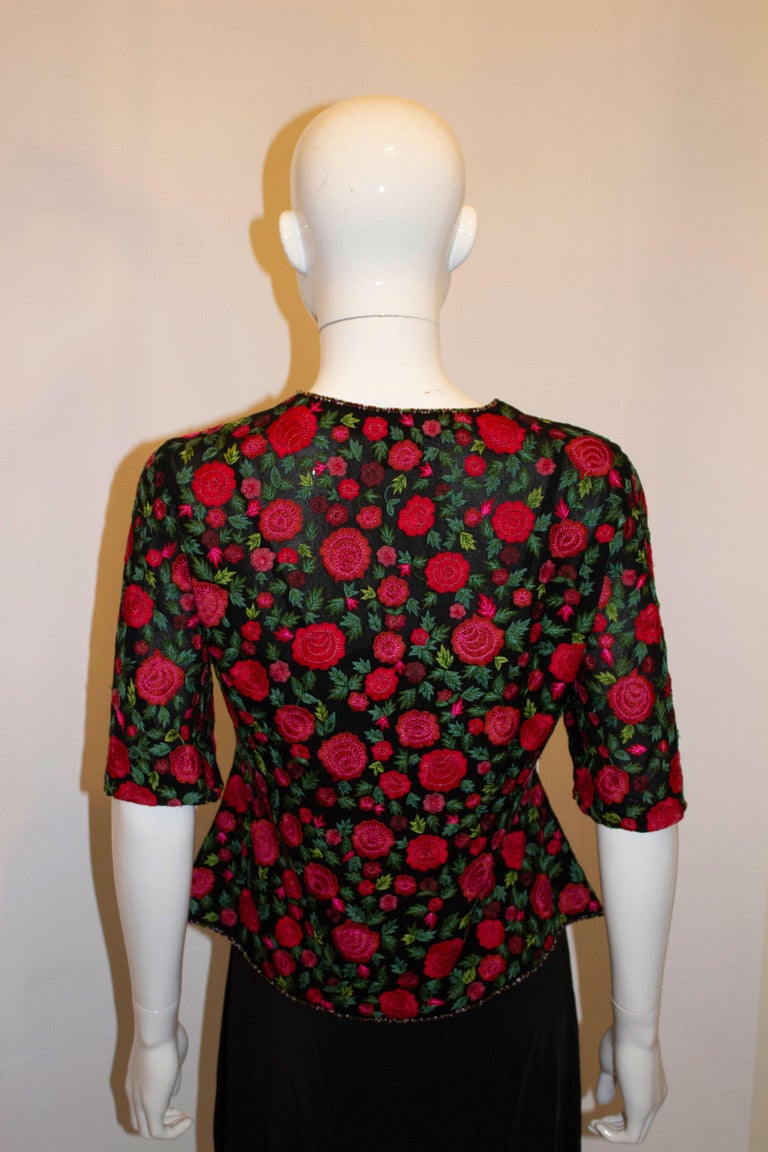 Caroline Charles Embroidered Evening Jacket For Sale at 1stDibs