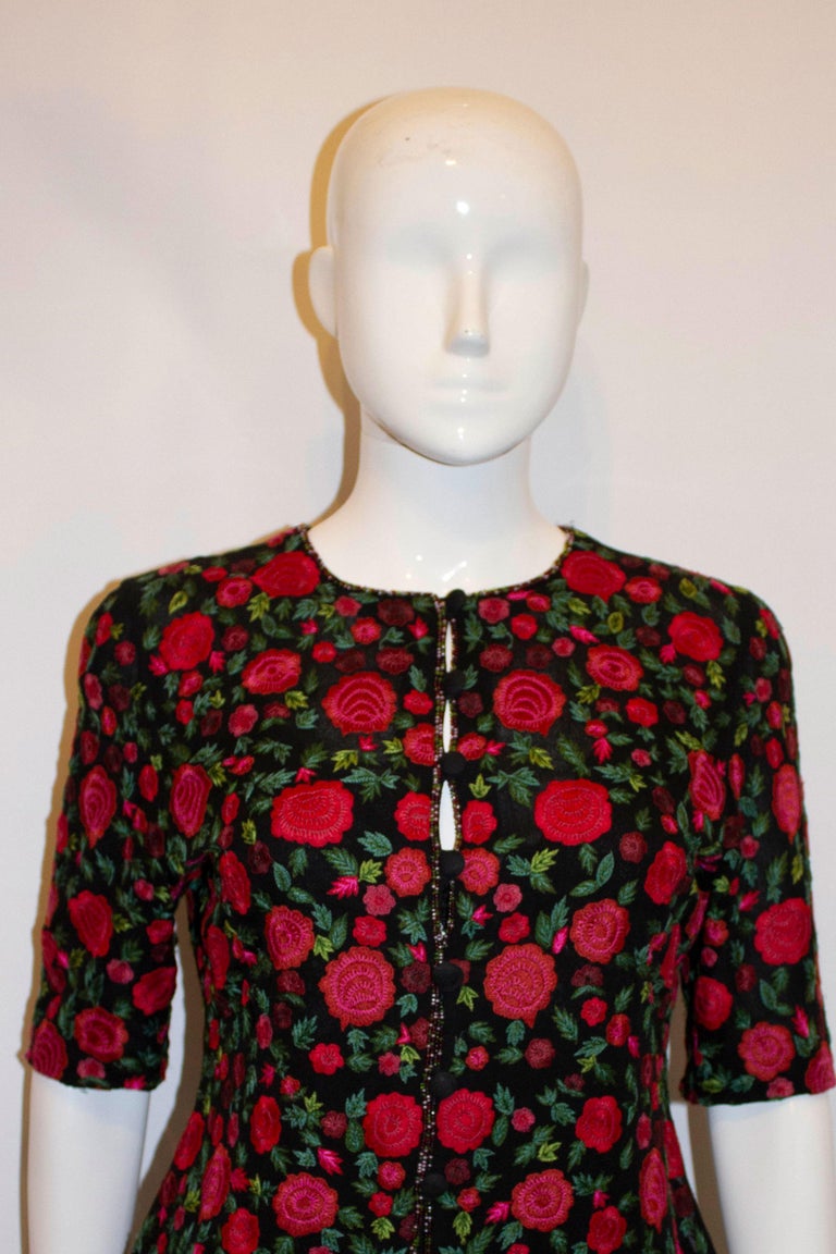 Caroline Charles Embroidered Evening Jacket For Sale at 1stDibs