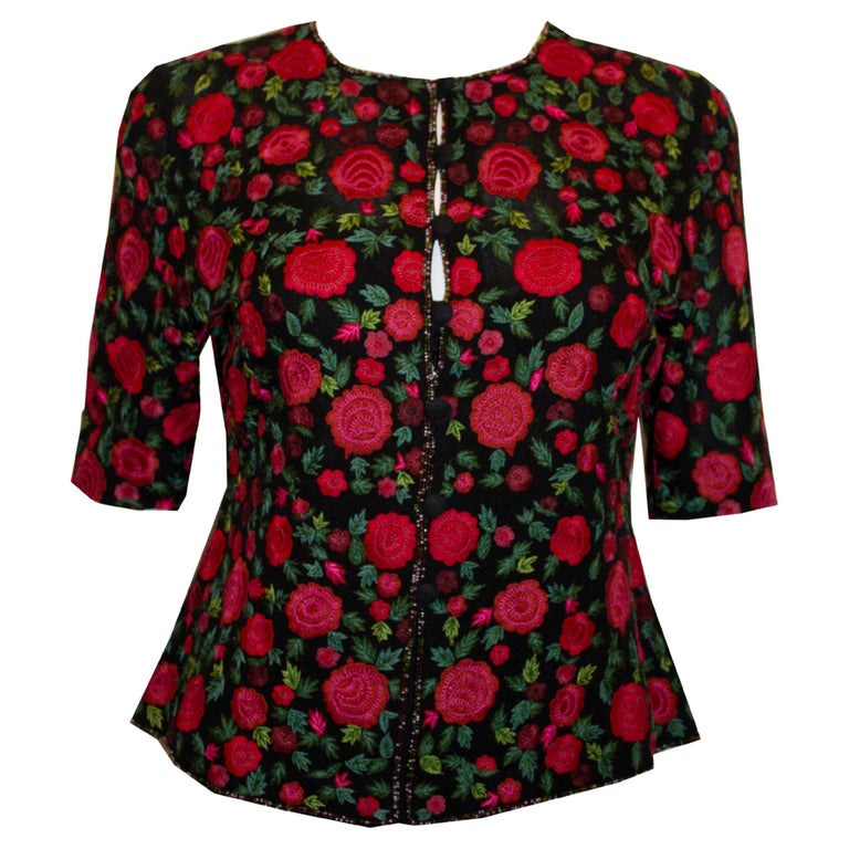 Caroline Charles Embroidered Evening Jacket For Sale at 1stDibs