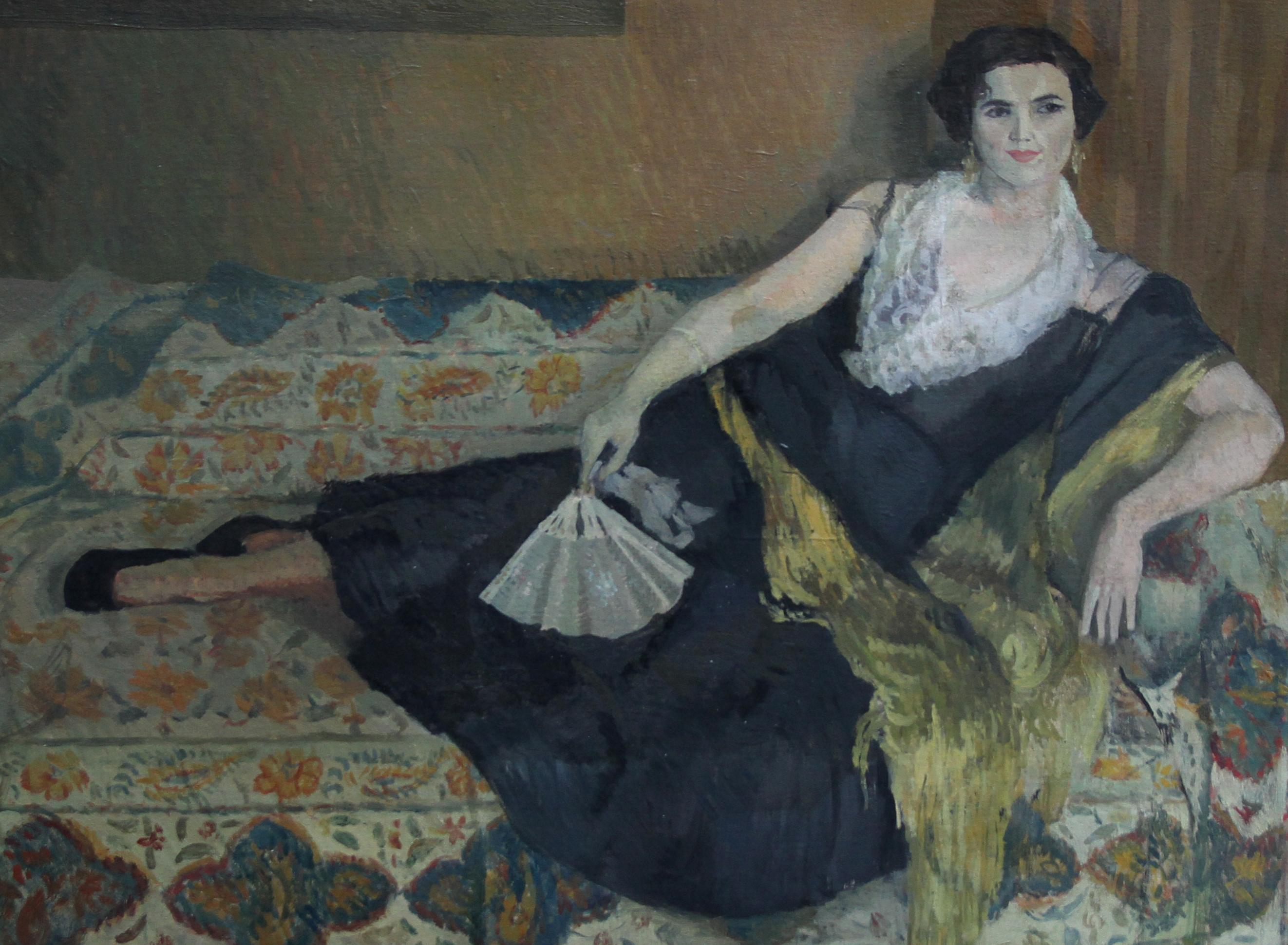 Caroline Hutchinson - Lady Reclining Portrait - British 50's ...