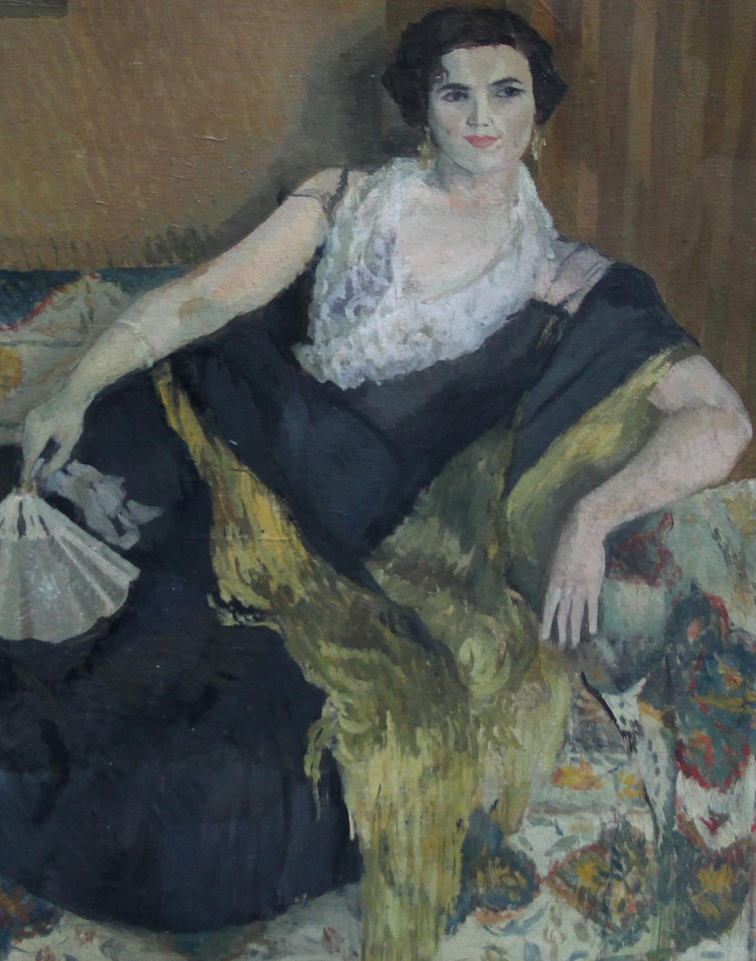 Caroline Hutchinson - Lady Reclining Portrait - British 50's ...