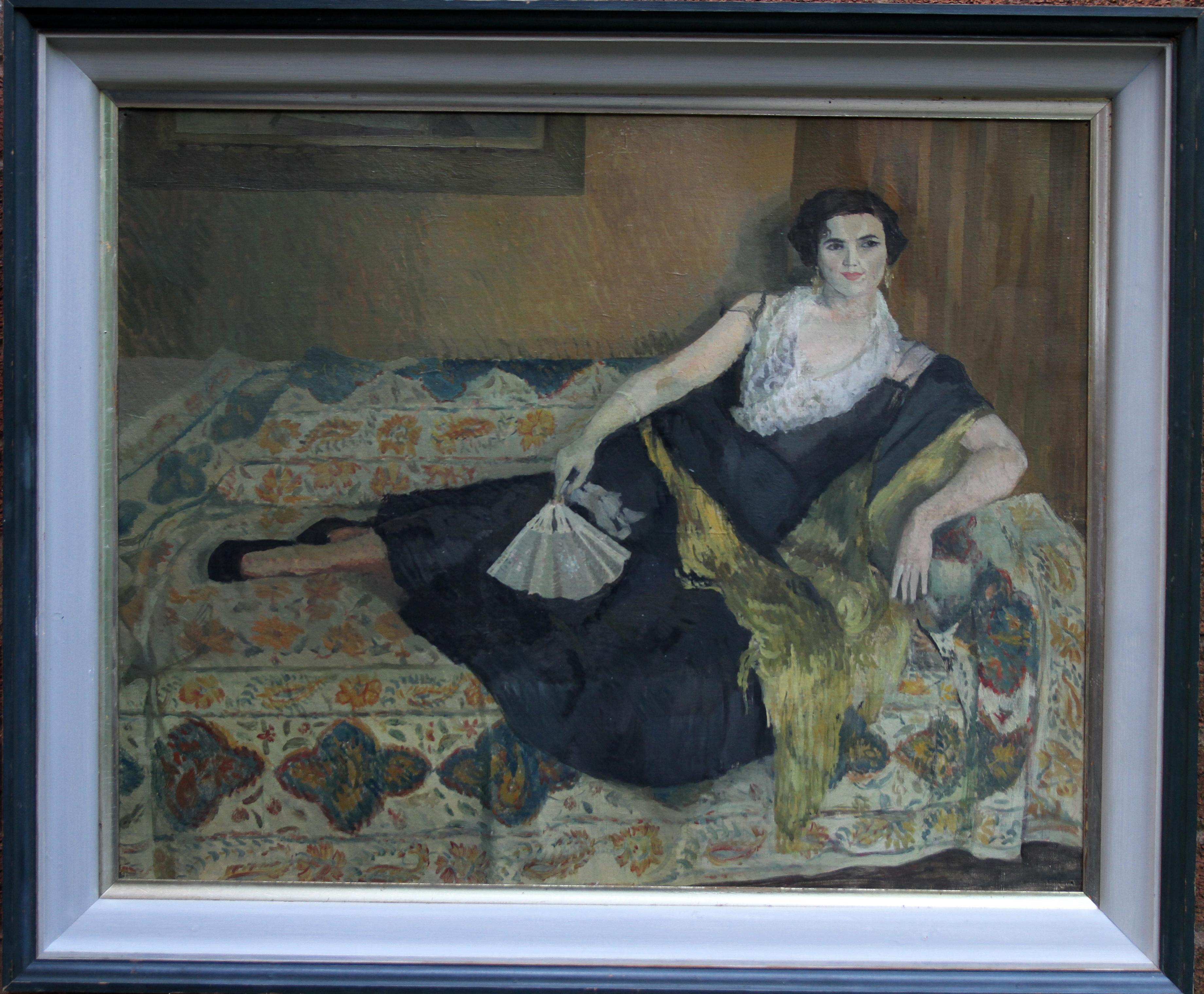 Caroline Hutchinson - Lady Reclining Portrait - British 50's ...