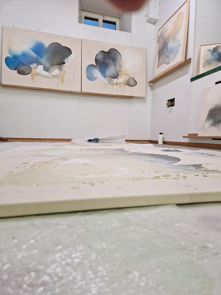 Caroline Weber - Dancing Winds 2 - Fluid Acrylic Painting on raw canvas ...