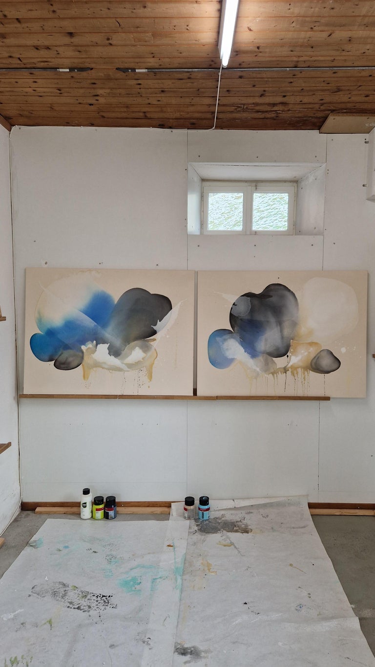 Caroline Weber - Dancing Winds 2 - Fluid Acrylic Painting on raw canvas ...