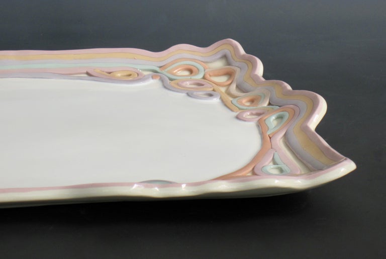 Carolyn Leung Pastel Glazed Studio Tray For Sale at 1stDibs
