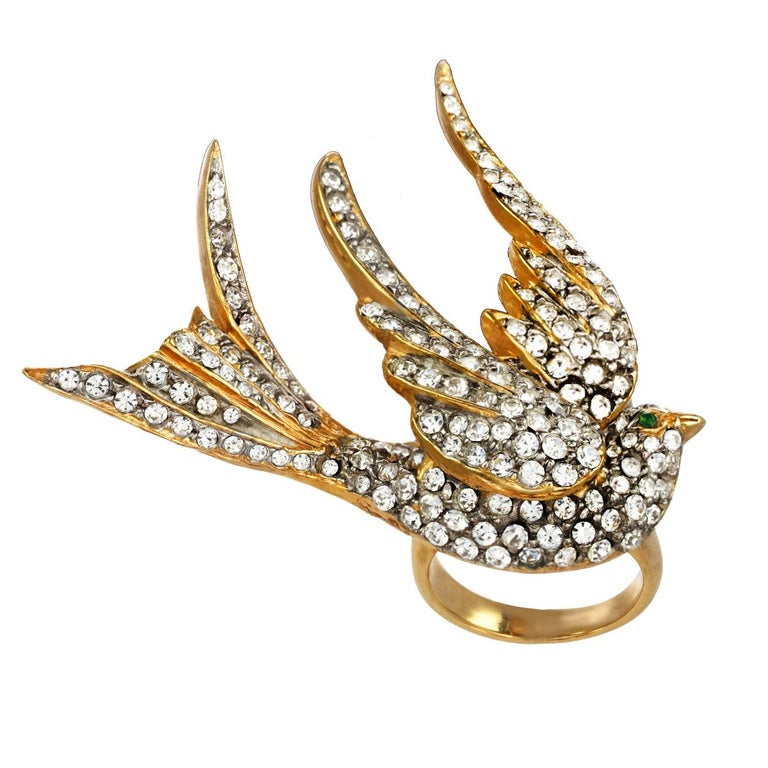 Customizable Carolyne Roehm x CINER Crystal Dove Ring For Sale at 1stDibs