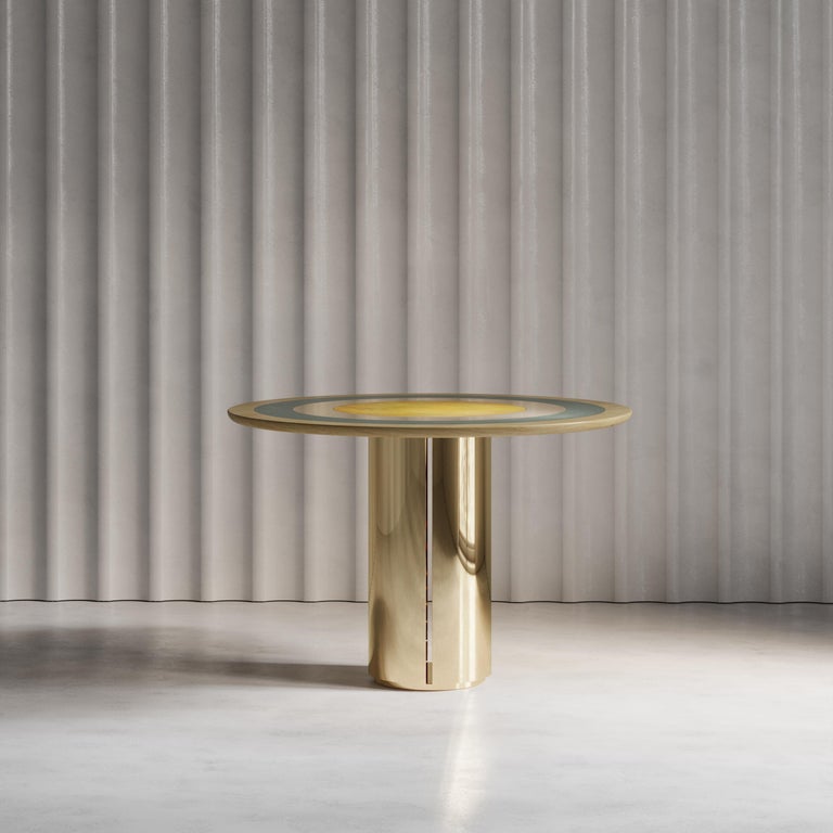 'Carousel Dining Table Aurum' Solid Sycamore, Sycamore Veneer, Polished ...