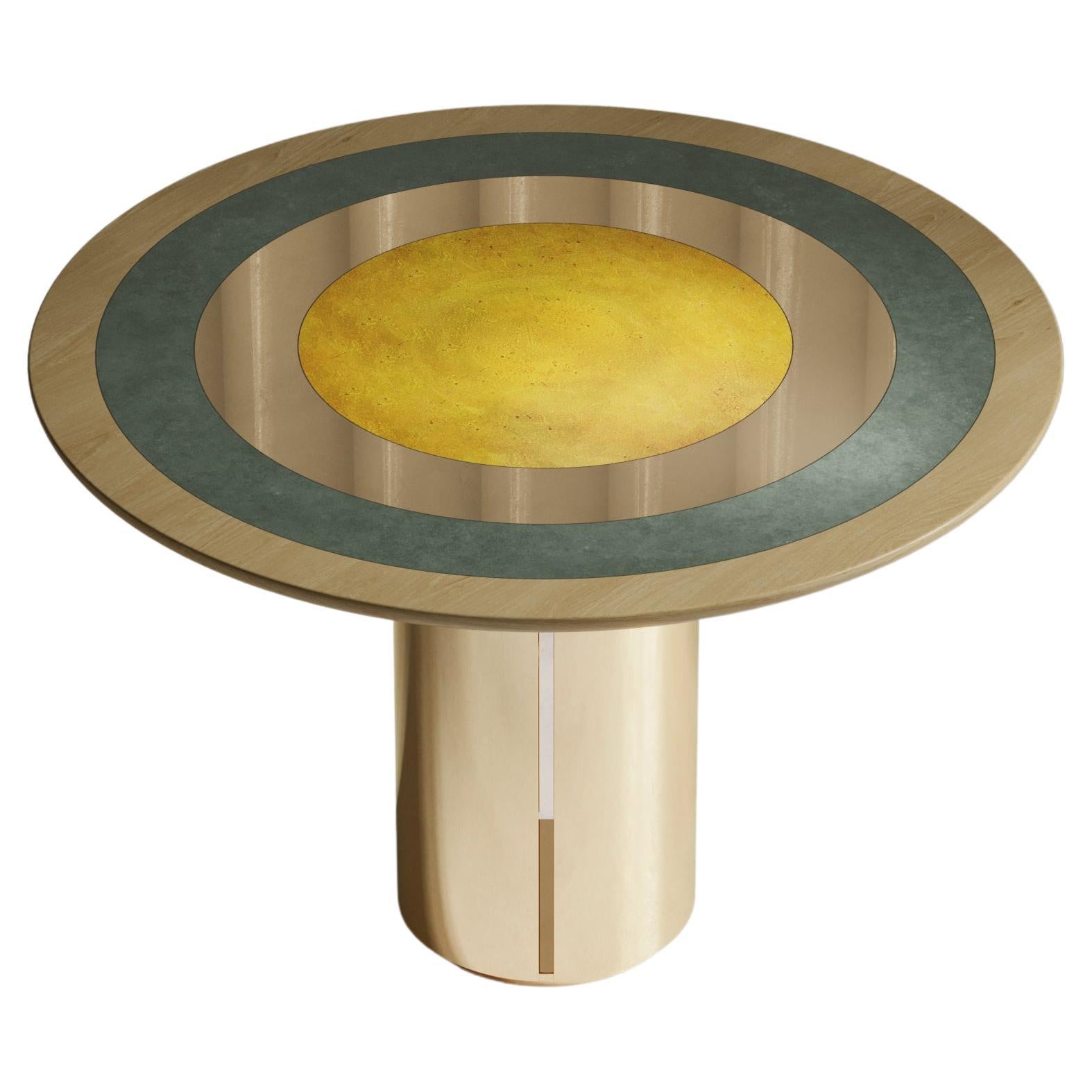 'Regolith Dining Table' Solid Walnut, Walnut veneer, Dark Bronze brass ...