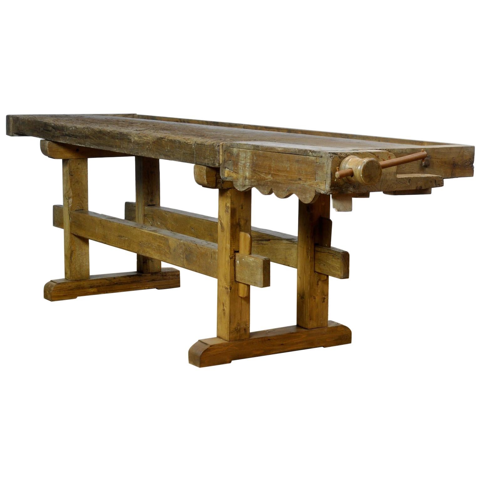 Carpenters Oak Workbench, circa 1900 at 1stDibs