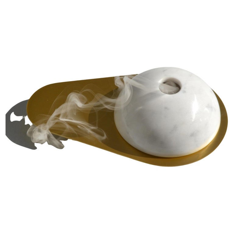 Carrara and Brass Censer by Saccal Design House For Sale at 1stDibs