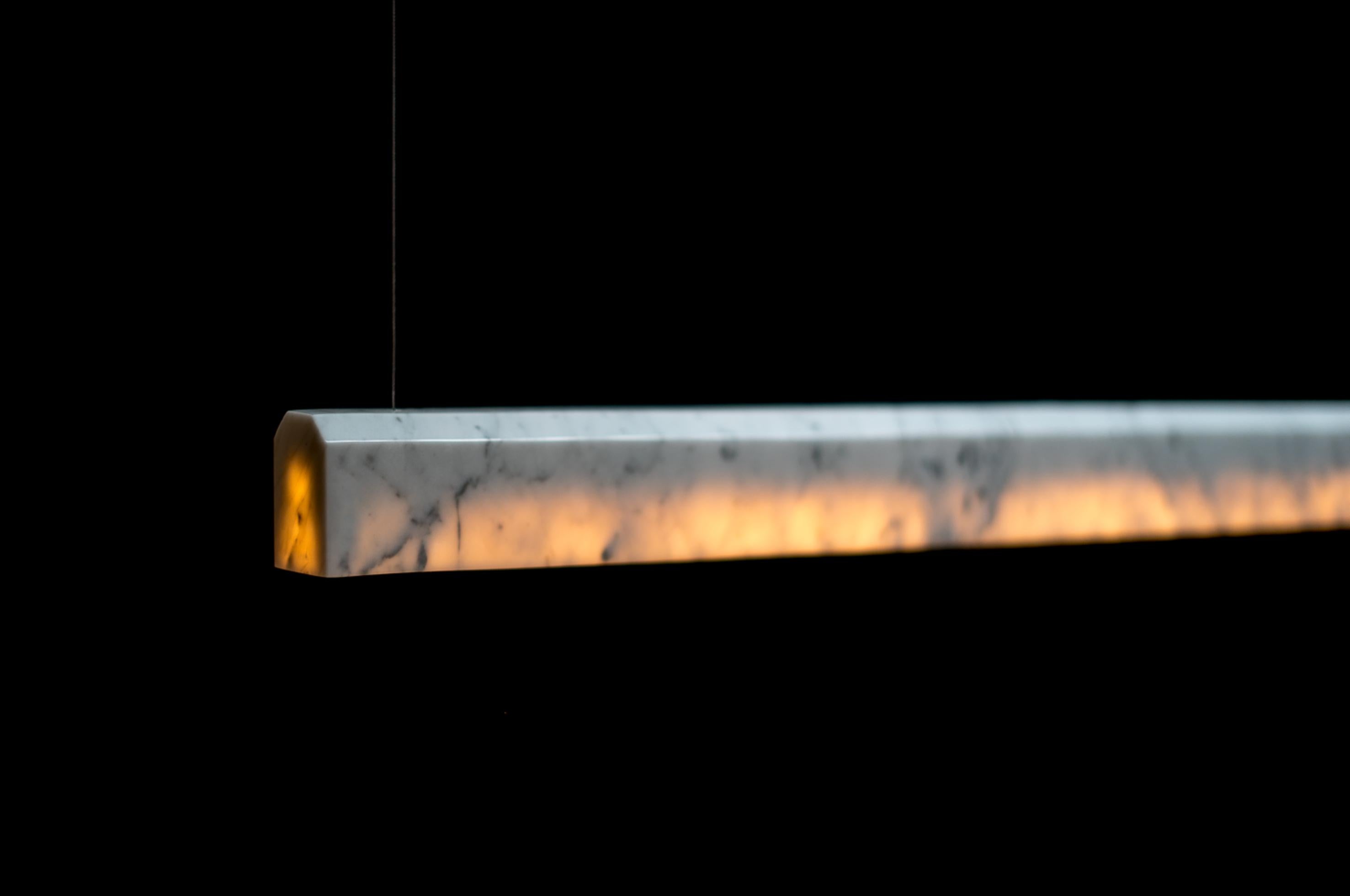 Carrara Bianco Poem Suspended Light by Lexavala For Sale at 1stDibs
