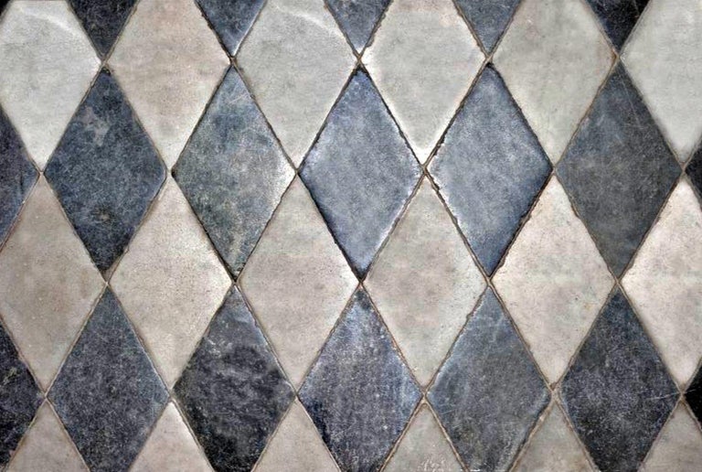 Carrara Marble Floor with Symmetrical Rhombus Early 20th Century For ...