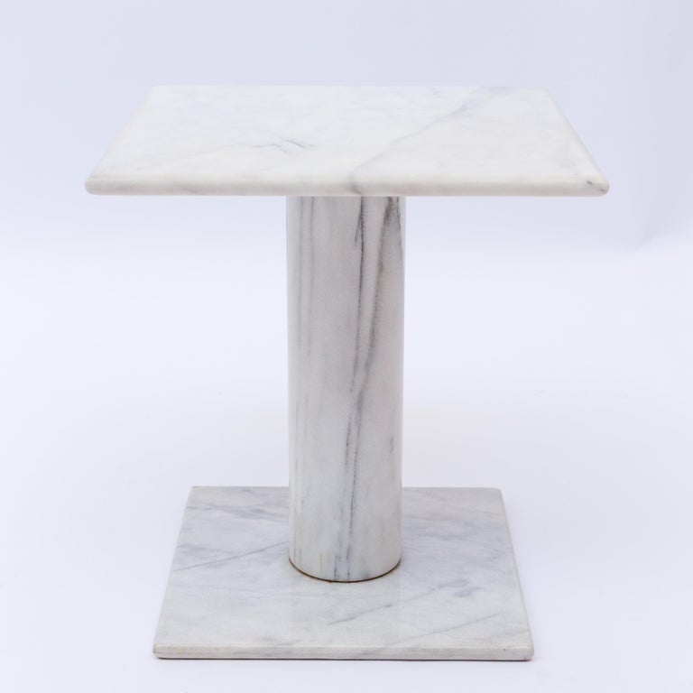Carrara Marble Side Table, Italy, 1970s at 1stDibs