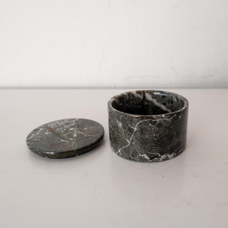 Carrara Marble Small Lidded Canister or Stash Box, Italy, 1960s For ...