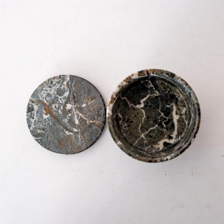 Carrara Marble Small Lidded Canister or Stash Box, Italy, 1960s For ...