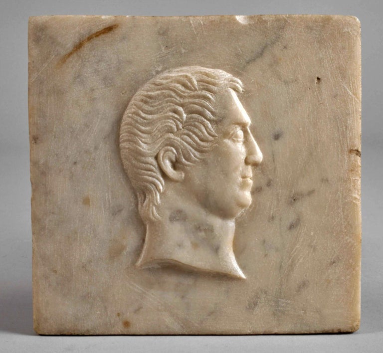 Carrara Marble Tile with an Antique Portrait 18th Century For Sale at ...