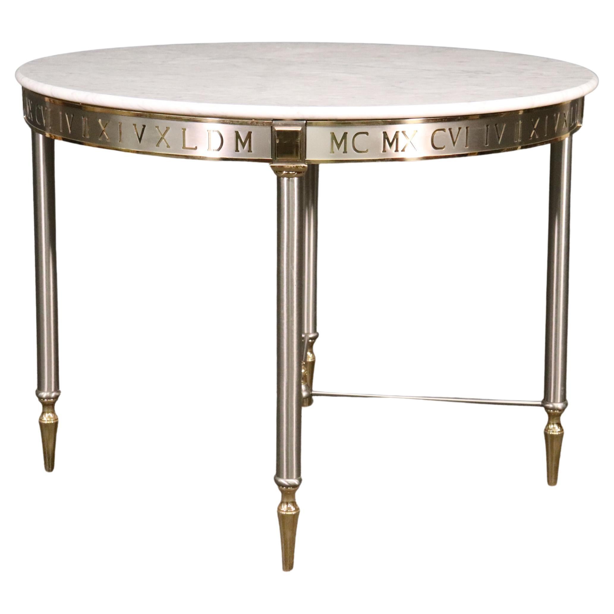 A White Carrara Marble Round Table at 1stDibs