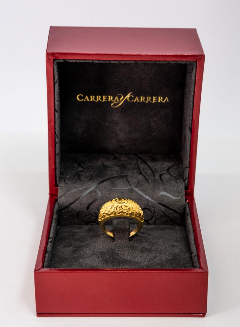 Carrera y Carrera Aqua Mini 18K Yellow Gold Ring, 10076373 For Sale at 1stDibs