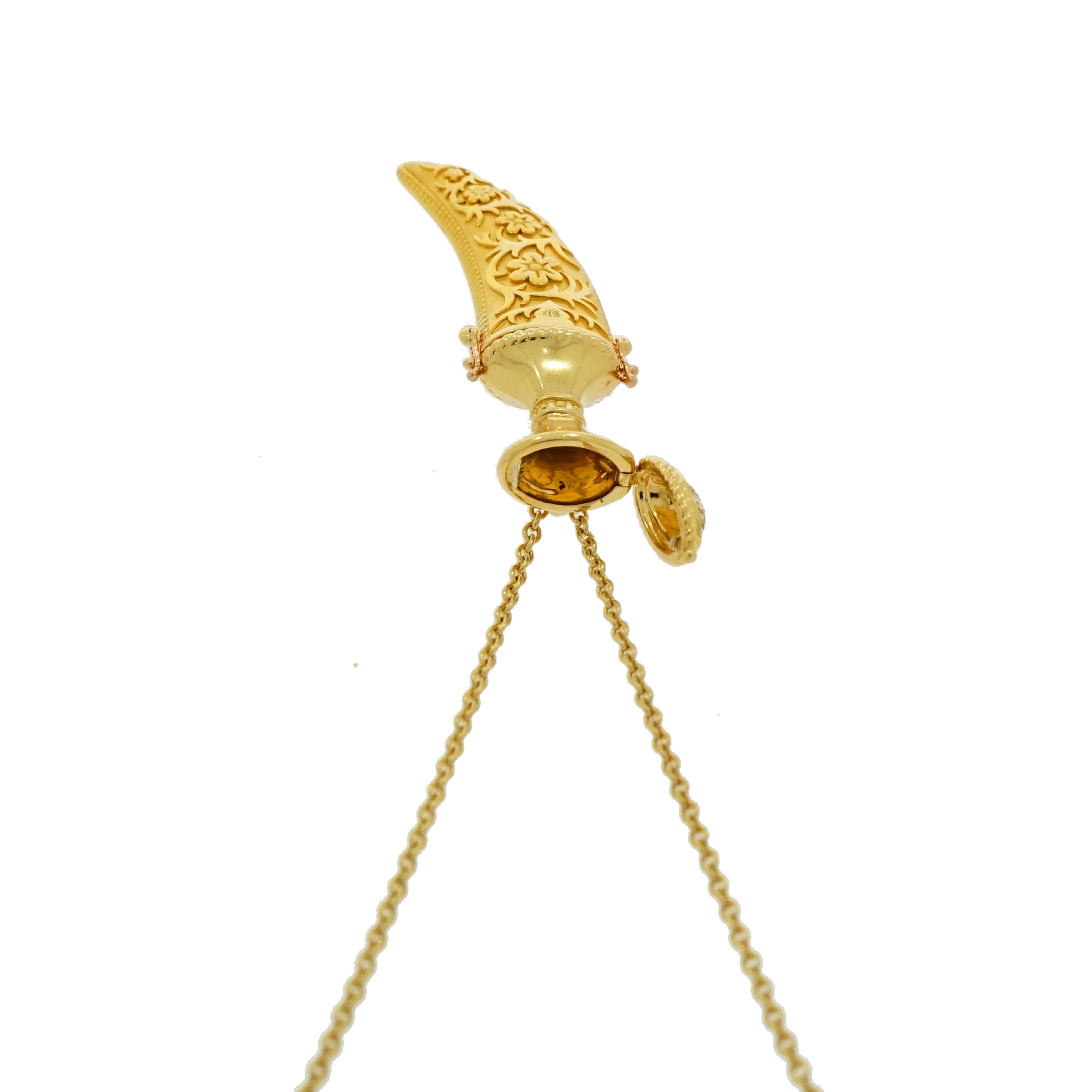 Carrera y Carrera Diamond Encrusted Dagger and Sheath Gold Pendant at ...