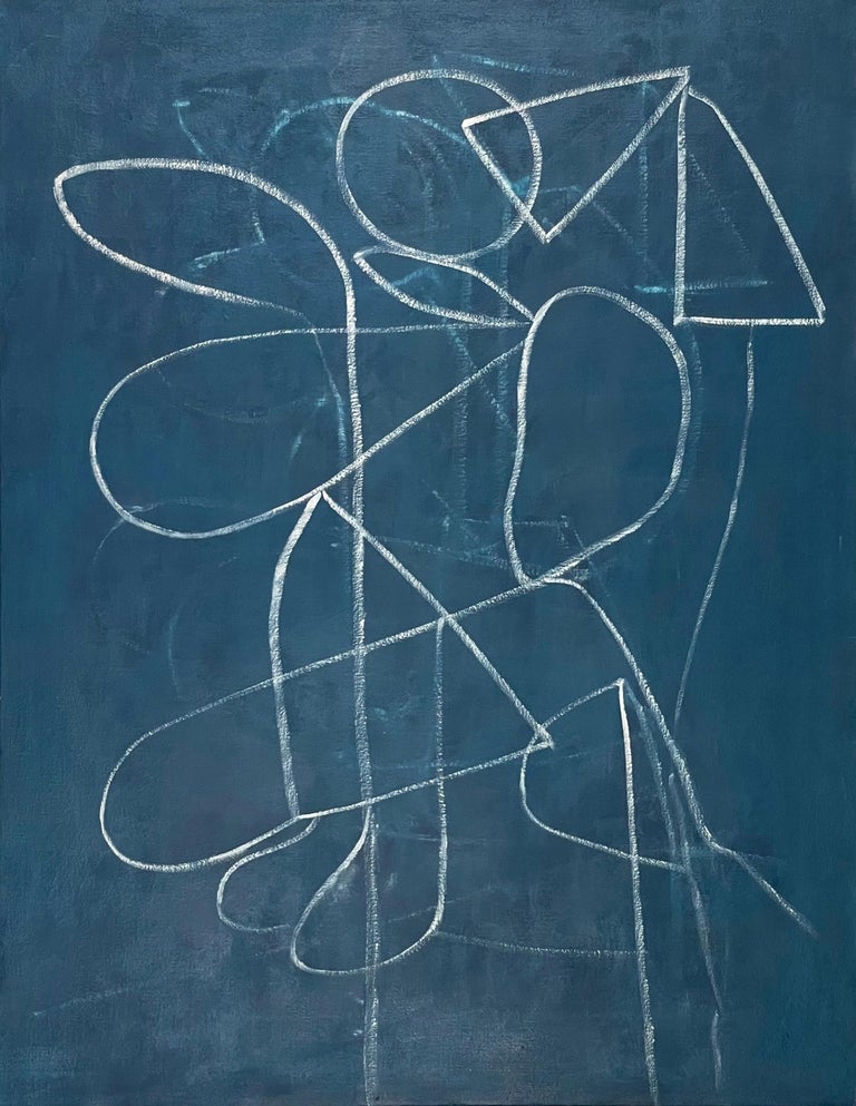 Carrie Johnson - Indigo Line- Abstract Geometric Contemporary Modern ...