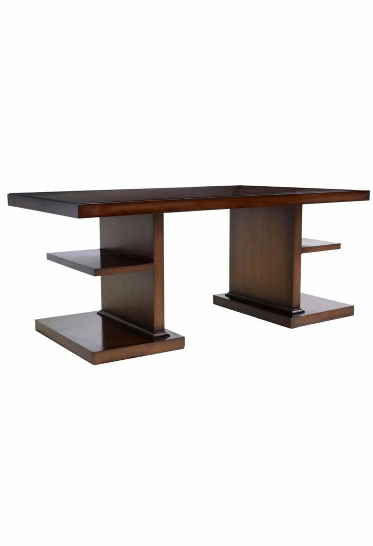 Carrocel Interiors Art Deco Style Figured Walnut Office Desk For Sale ...