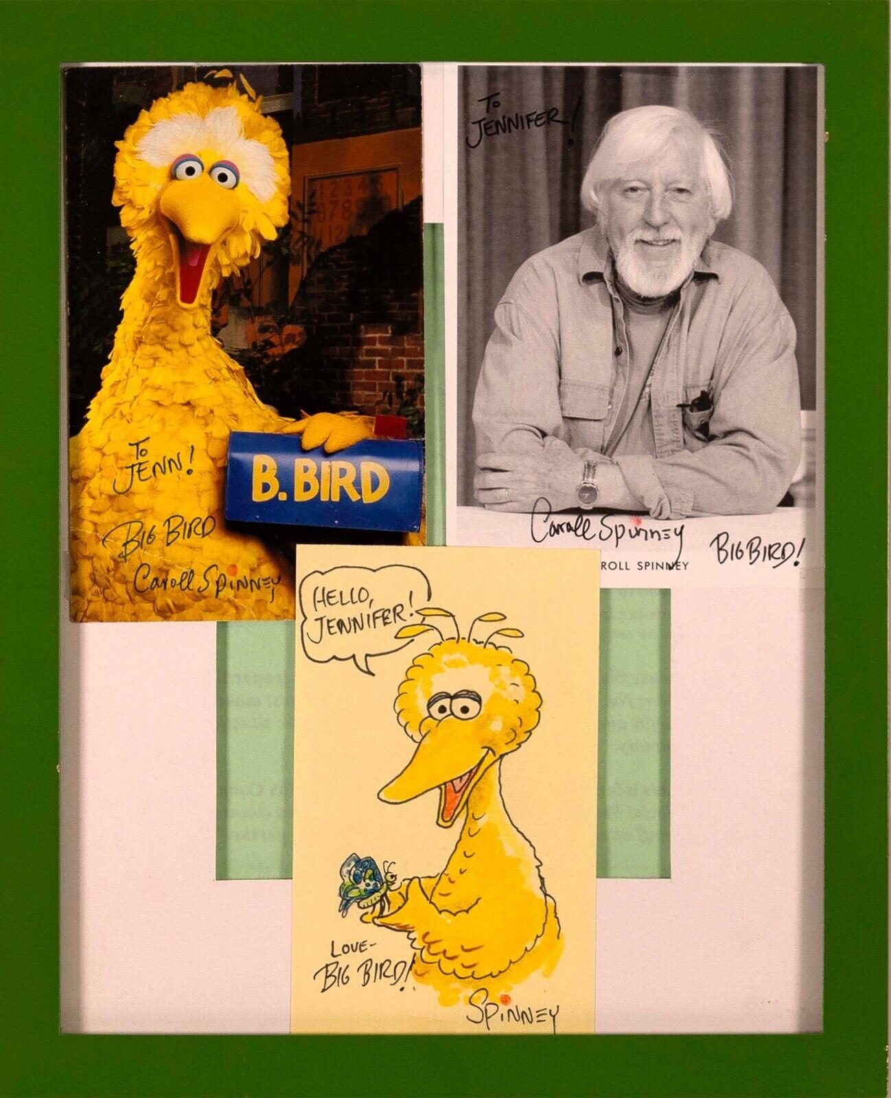 Carroll Spinney Big Bird Signed Sesame Drawing, Personalized Letter ...