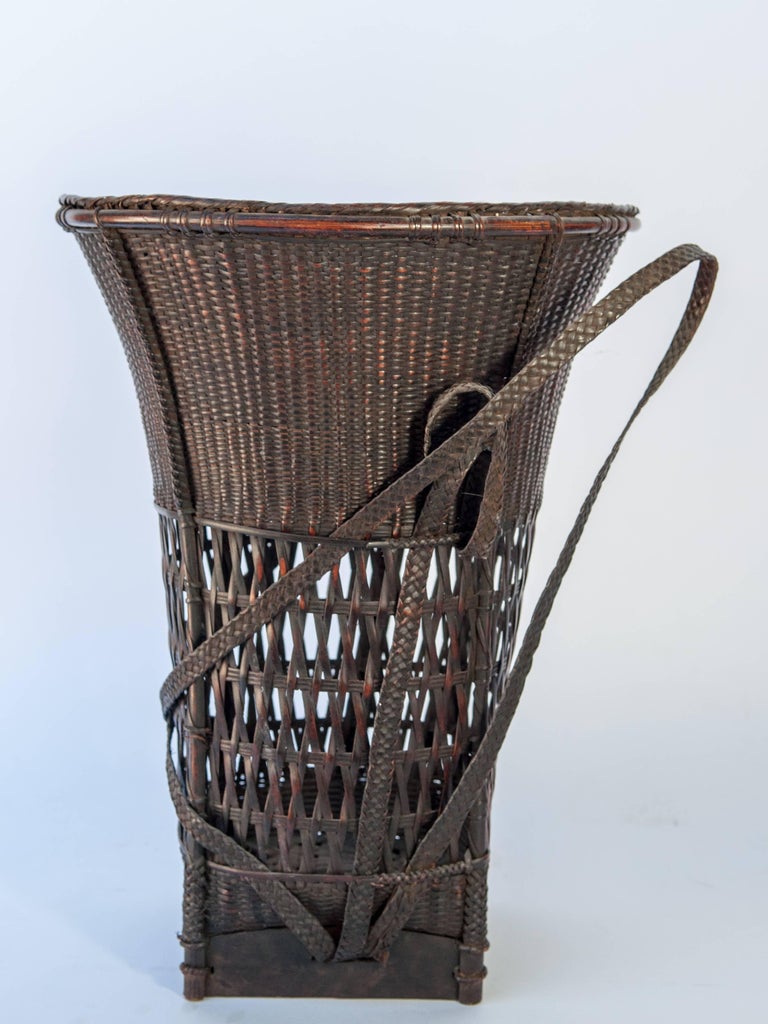 Carrying Basket from Laos, Mid-20th Century, Bamboo and Rattan with ...
