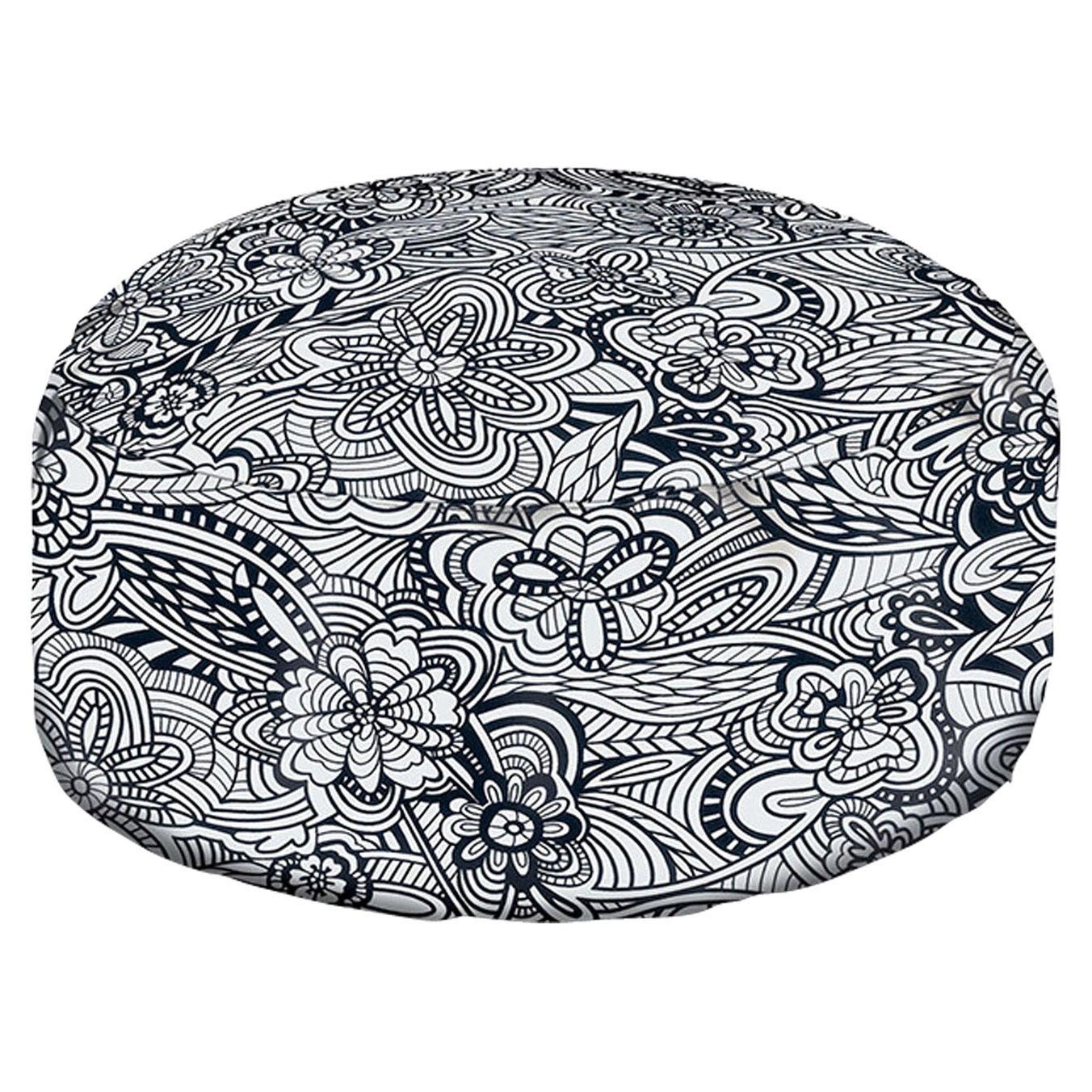 Billy White Round Pouf For Sale at 1stDibs