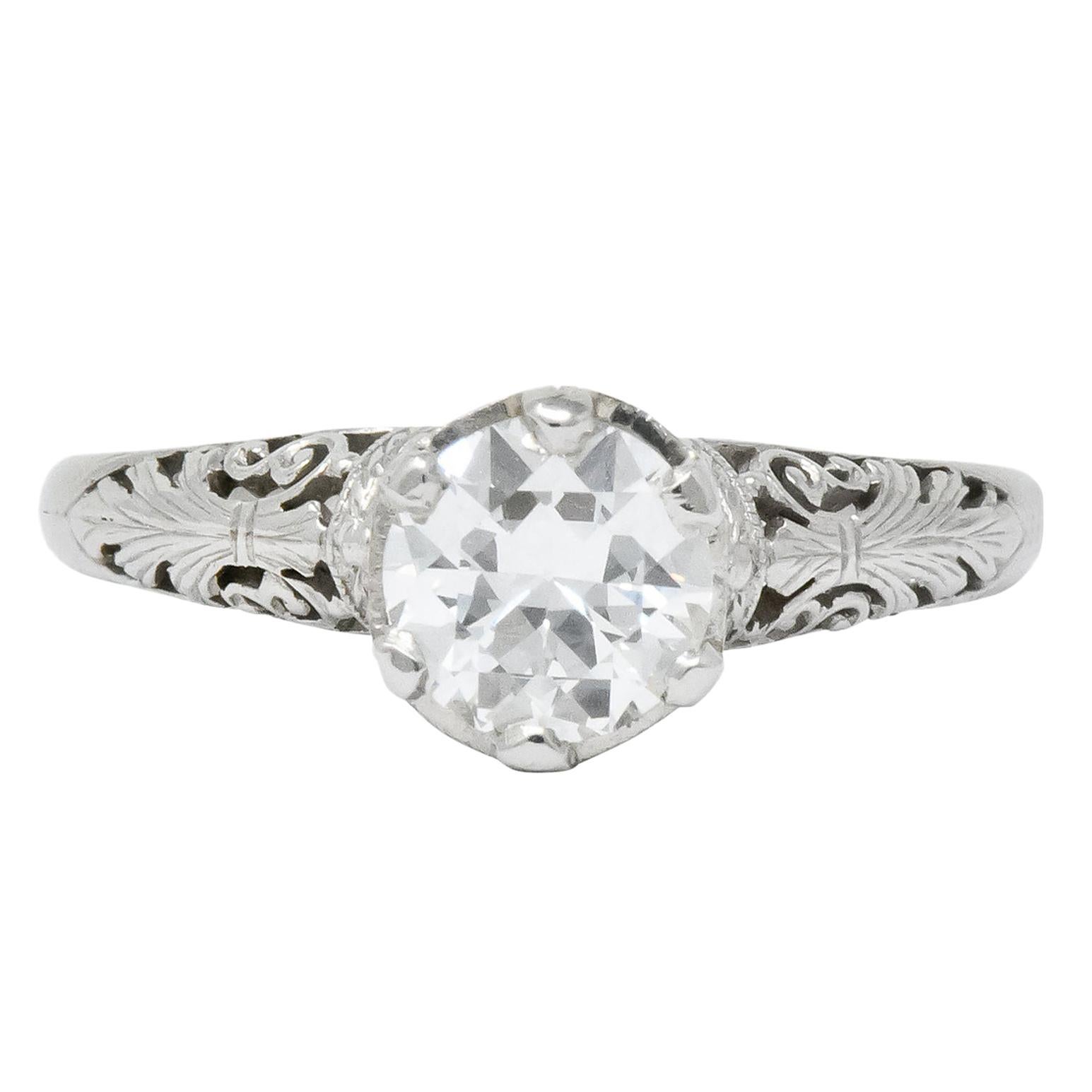 Carter, Gough and Co. Edwardian 0.89 Carat Diamond Platinum Engagement ...
