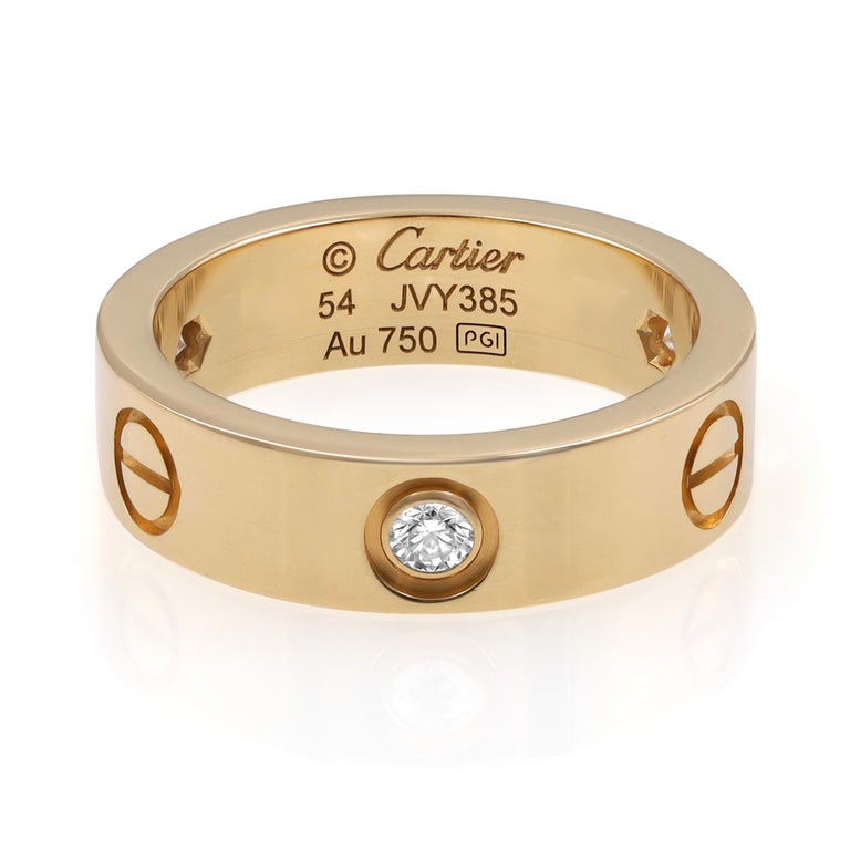 Carter Love Ring 3 Diamonds 18K Yellow Gold at 1stDibs | carter gold ...