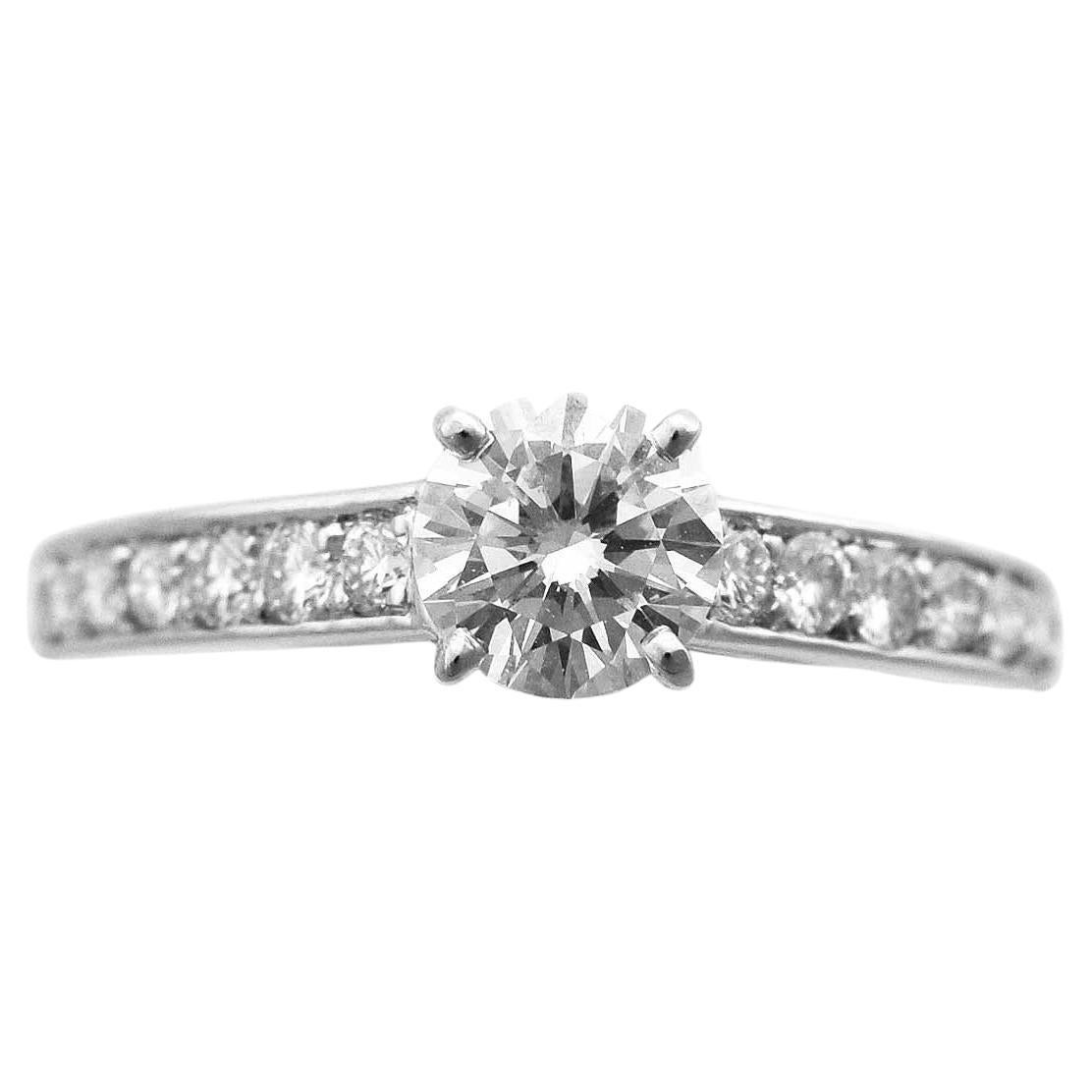 Cartier Solitaire 0.66 Carat GIA Diamond Platinum 1895 Ring For Sale at ...