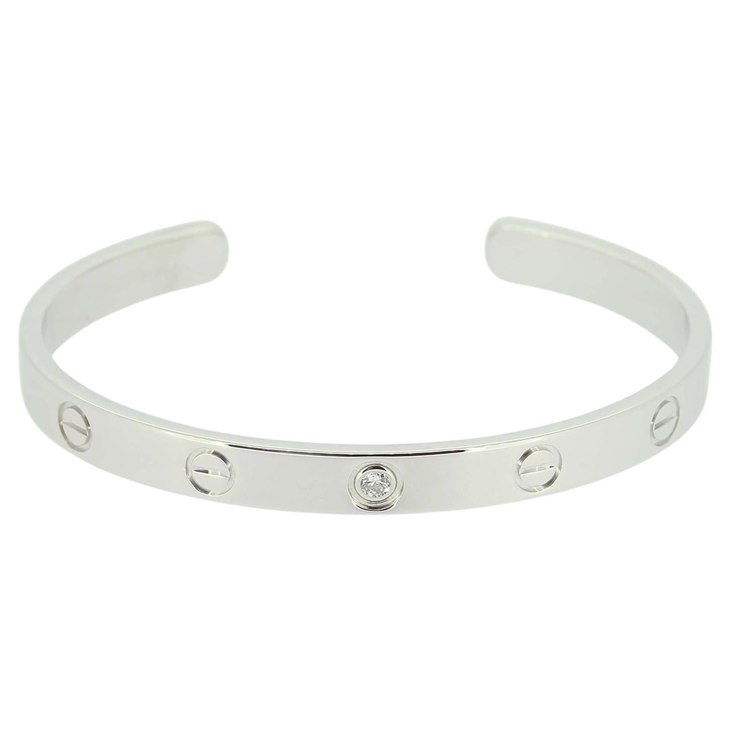 Cartier 1 Diamond LOVE Bangle Size 17 For Sale at 1stDibs